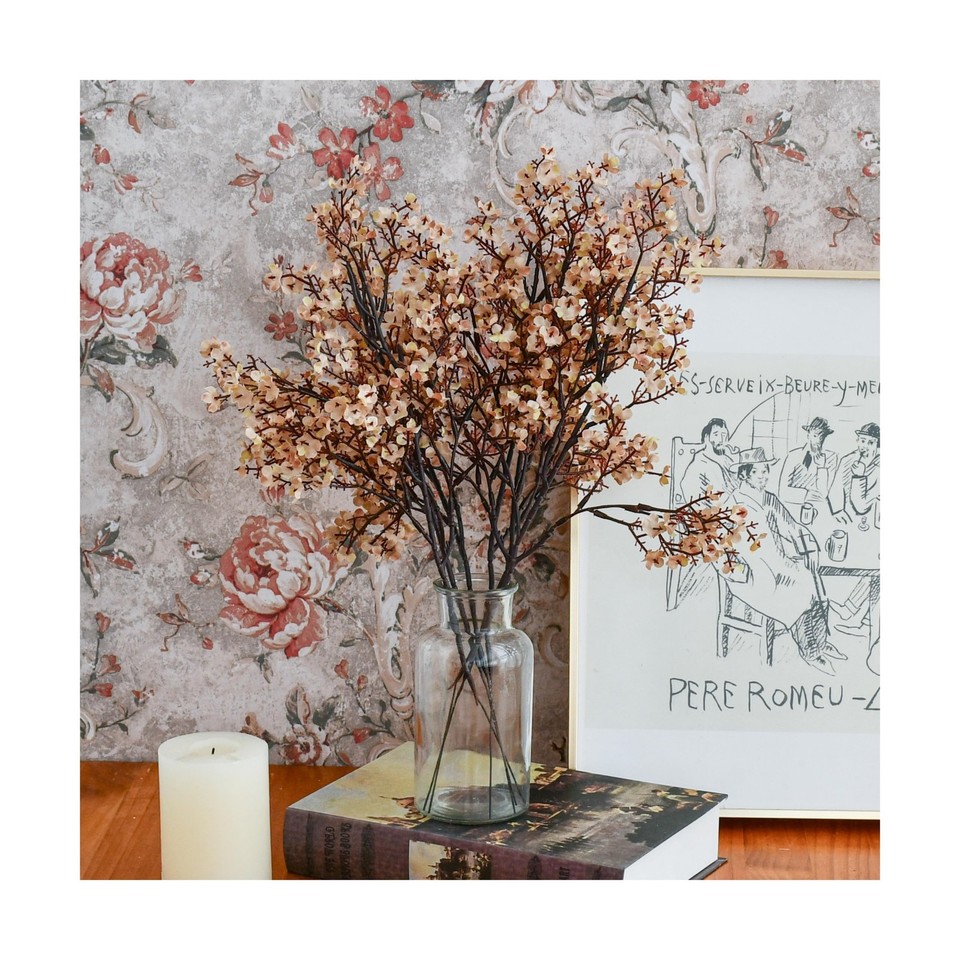 Mandy's Light Brown Artificial Baby’s Breath Flowers 6 Bundles Silk ...