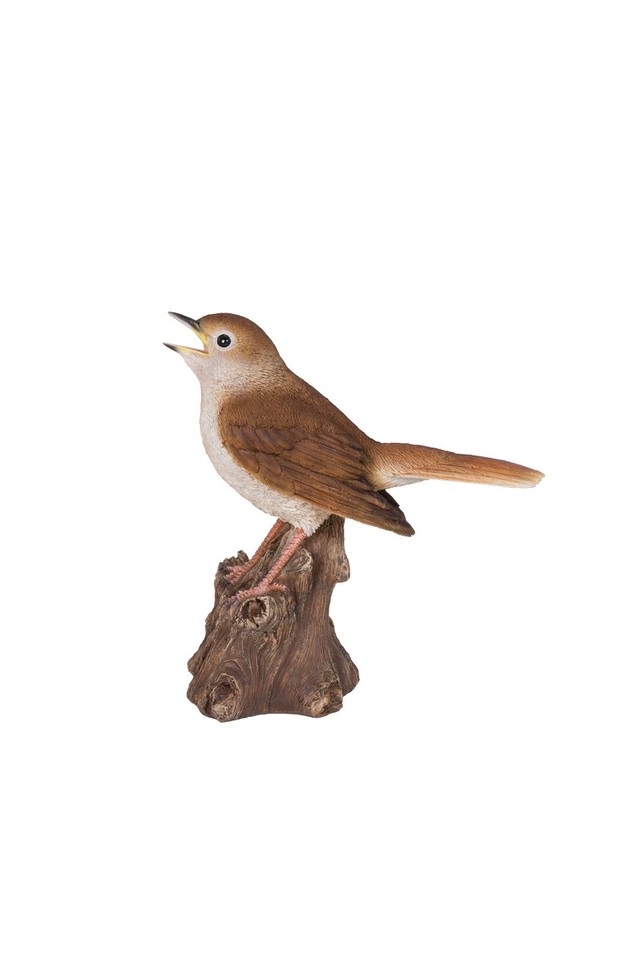 Motion Activated Bird Statue on Stump Life Like Home Tabletop Decor | eBay