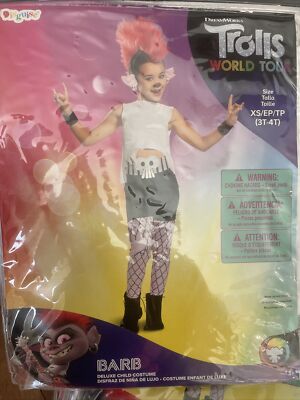 TROLLS World Tour Rocker BARB Child Costume Girls XS-3-4Dreamworks ...
