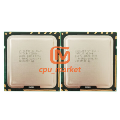 2x Intel Xeon X5675 SLBYL 3.06GHz 6 Cores 12 12MB 95W LGA1366 CPU ...