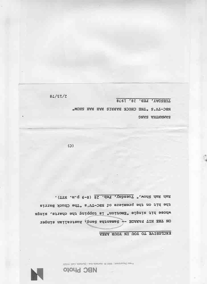 o39009 1978 orig photo musician Australian singer Samantha Sang aka ...