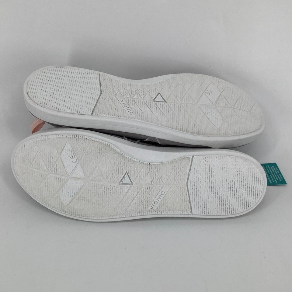 Vionic Beach Women's 10 Grey Malibu Canvas Shoes Slip On Comfort Summer ...