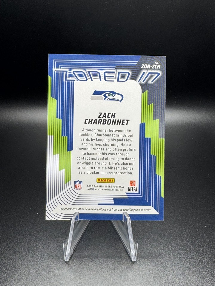 2025 Score - Zoned in Zach Charbonnet #ZON-ZCH Jerseys (MEM) | eBay