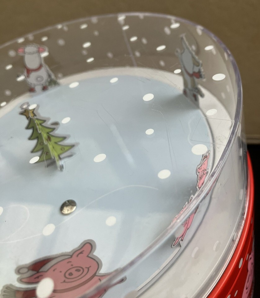 M&S Percy Pig Christmas Working Musical Rotating Gift Cake Tin Set ...