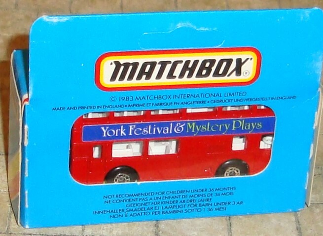 MATCHBOX - RED LONDON BUS - YORK FESTIVAL - MB17 -MINT/UNOPENED- c1983 ...