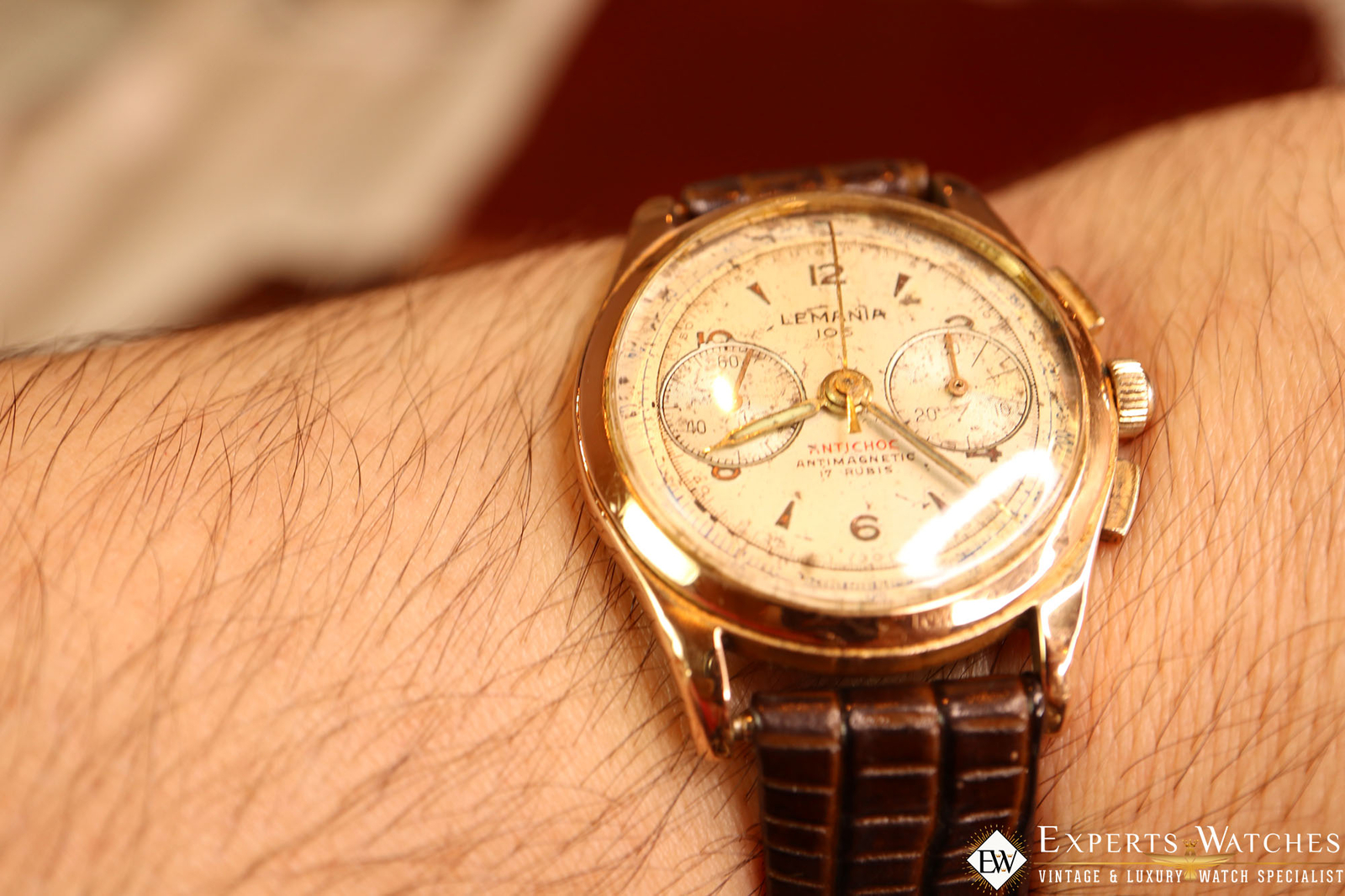 1950s Vintage Lemania 105 Chronograph 18K Gold Cal 1270 (320 / 321 ...