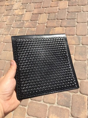 Tex Shoemaker Black Basketweave Leather Police Note Book Cover Holder 8 ...