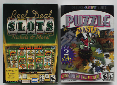 VINTAGE 2 PC CD GAMES & PUZZLES REEL DEAL & PUZZLE MASTER 2000's | eBay