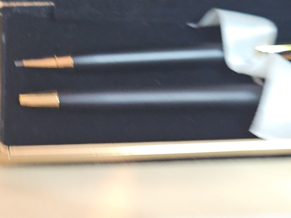 WRITING SET Pabrini Presidential Vintage Pen & Pencil Black & Gold Set ...