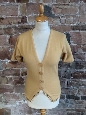 Shirin 100% Pure Cashmere V Neck Short Sleeved Cardigan. FREE UK POST ...