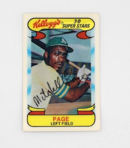 1978 Kellogg's 3-D Super Stars # 47 Mitchell Page Oakland A's Baseball ...