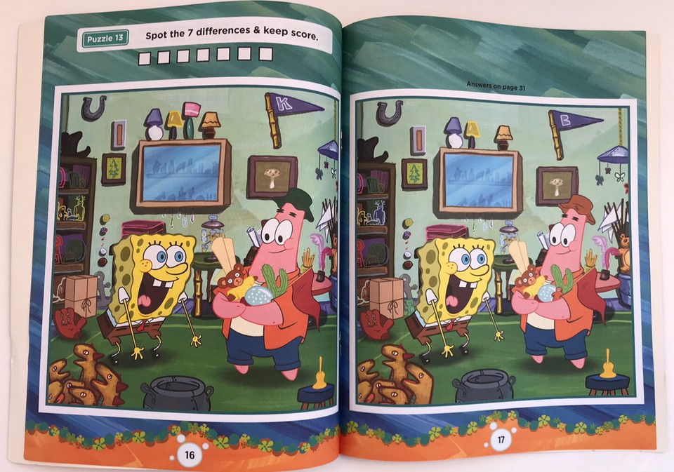 2 SpongeBob SquarePants Gift Set Coloring Activity + Spot The ...