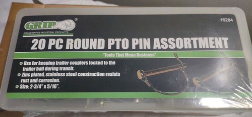GRIP 20pc 2 3/4" x 5/16" Round PTO Pin Locking Spring Coupler Set 16284 ...