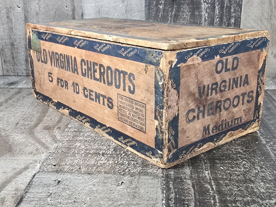 Black Americana Old Virginia Cheroots Cigar Box 5 10 cents Antique ...