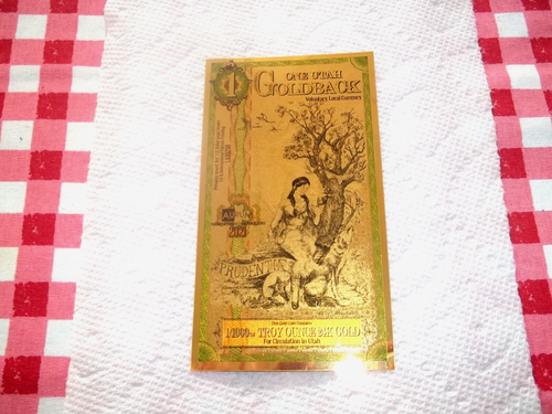 24K GOLD #1 UTAH GOLD BACK NOTE, INFUSED BILL | eBay