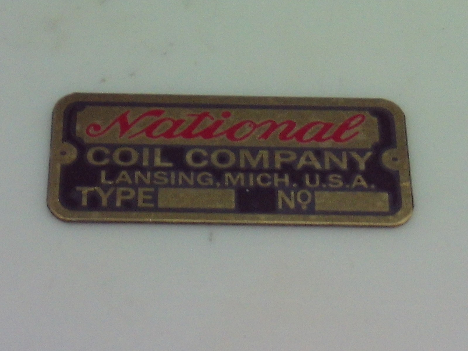 National Coil Reproduction Nameplate | eBay
