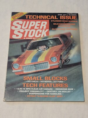 Super Stock & Drag Magazine April 1974 NHRA AHRA Hot Rod Racing Cevy ...