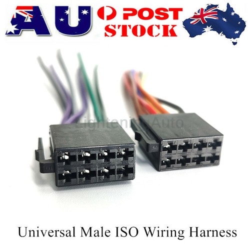 Universal Male ISO Wiring Harness Car Radio Adaptor Connector Lead Loom ...