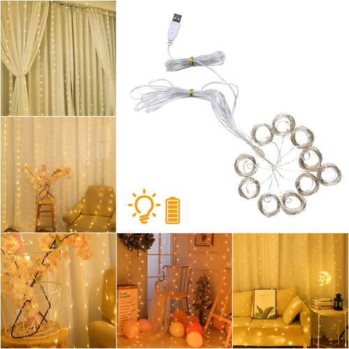 Home String Lights Curtain LED Light Decoration Full Sky Star Light USB ...