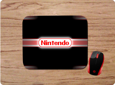 NINTENDO LOGO BLACK & RED ART CUSTOM DESK MAT MOUSE PAD HOME SCHOOL ...