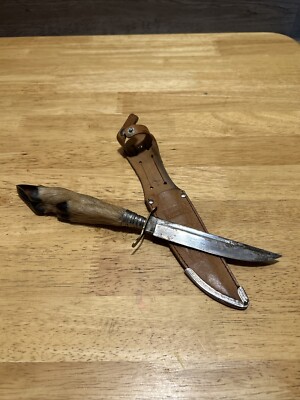 VTG Edge Mark Stag Hunting Knife Deer Hoof Foot Handle Solingen Germany ...