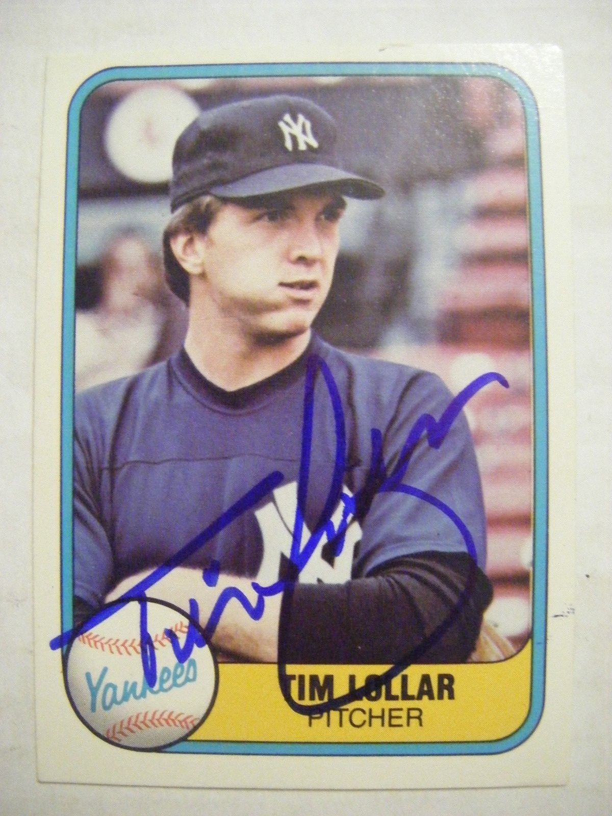 TIM LOLLAR signed RARE RC YANKEES 1981 Fleer baseball card AUTO ...