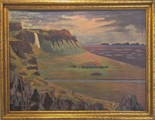 Thorvald Molander (1903-75) Vintage Swedish mcm Impressionist Landscape ...