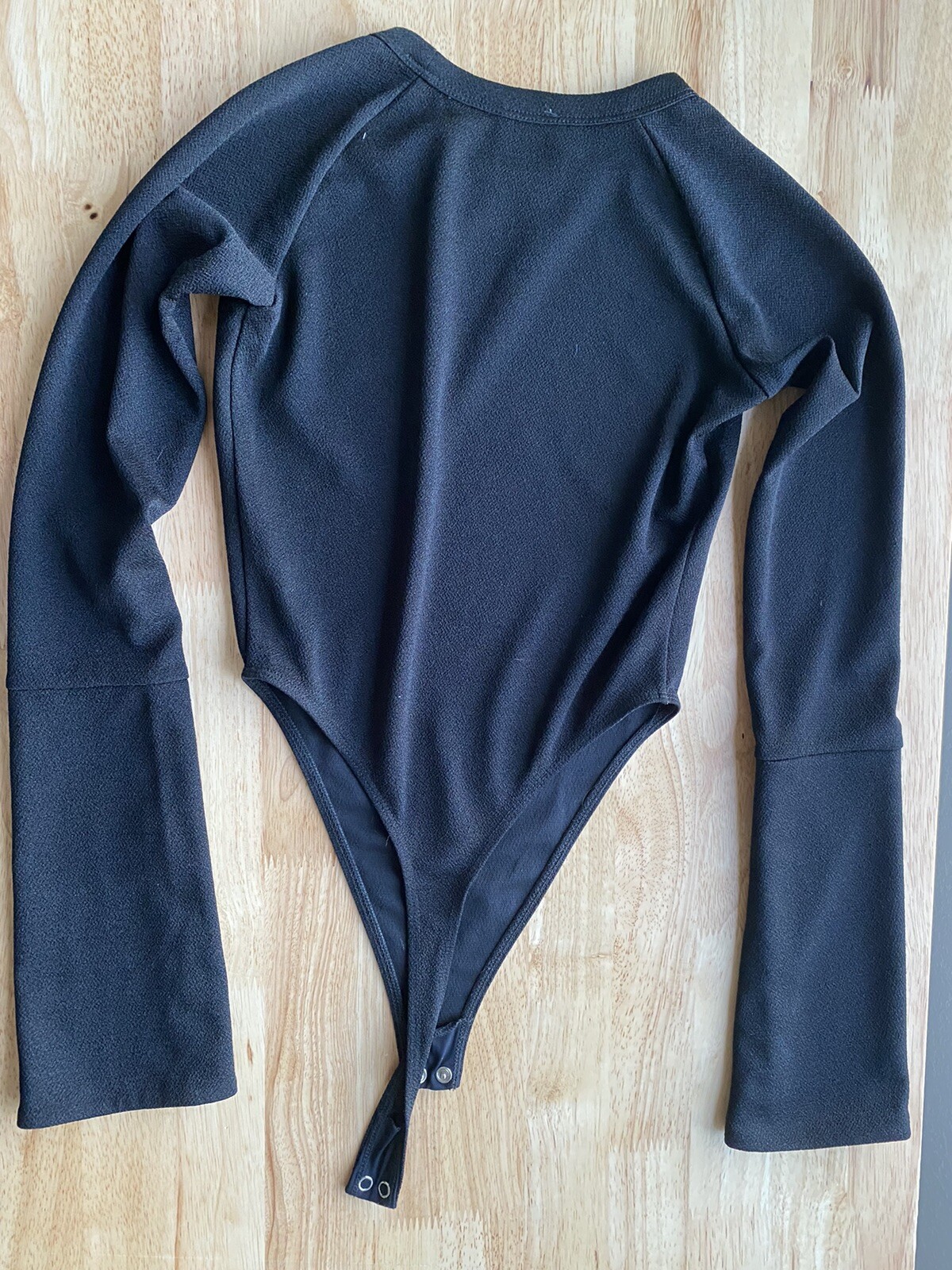 Alix NYC Worth Black High Cut Leg Thong Long Flared S… - Gem