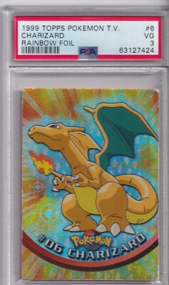 Pokemon-1999 TOPPS Pokemon T.V. Charizard Rainbow Foil- PSA 3 (552) | eBay