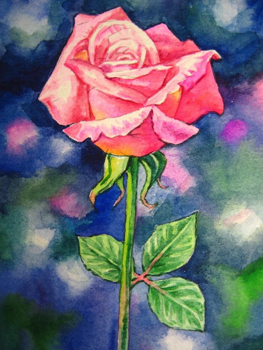 Single Red Rose Painting