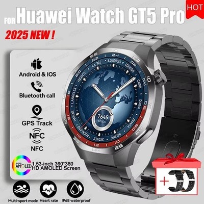 Huawei GT5 PRO Waterproof Smart Watch NFC GPS Tracker AMOLED Bluetooth ...