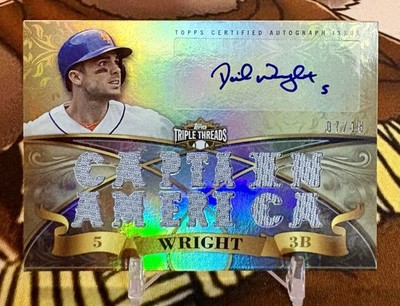 2013 Triple Threads David Wright Auto Relic Card TTAR-DW3 CAPTAIN ...