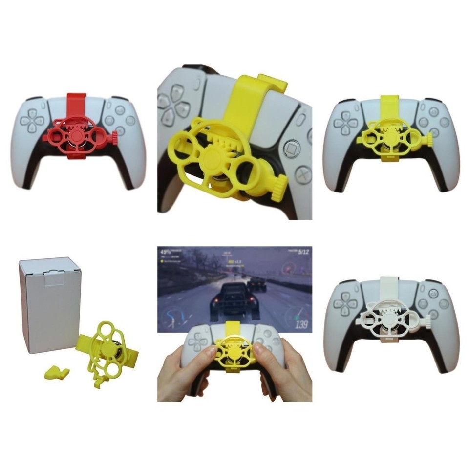 3D Racing Game Steering Wheel Mini Compact Size for PS5 with Enhanced ...