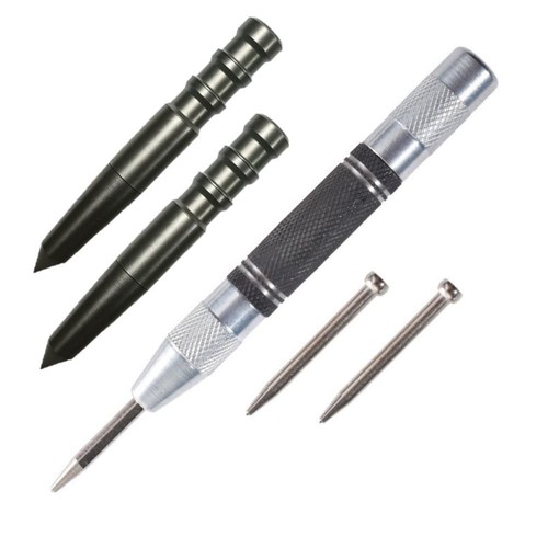 Manual Center Punch 5 Piece Set with Spring Loaded Mechanism for Wood ...