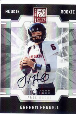 graham harrell rookie rc draft auto autograph texas tech elite college ...