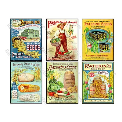 Seed Packet & Gardening Stickers, Garden Journal Reproductions, Vintage ...