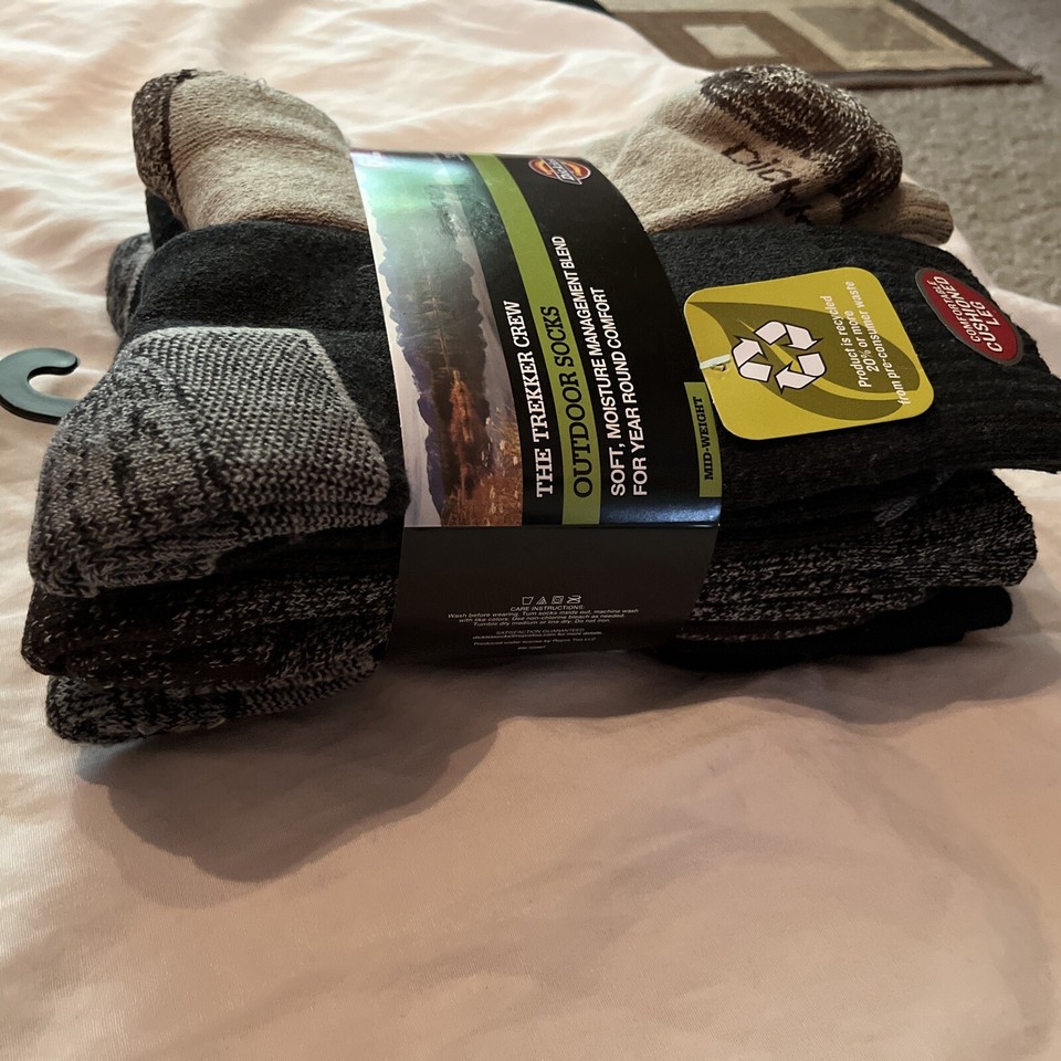 Dickies Men's Dri-tech Moisture Control Crew Socks, Sizes 6-12 , Multi ...