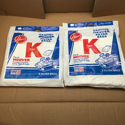 2pk (6 bags) Genuine Hoover Type K Filtration Vacuum Bag Part NEW | eBay
