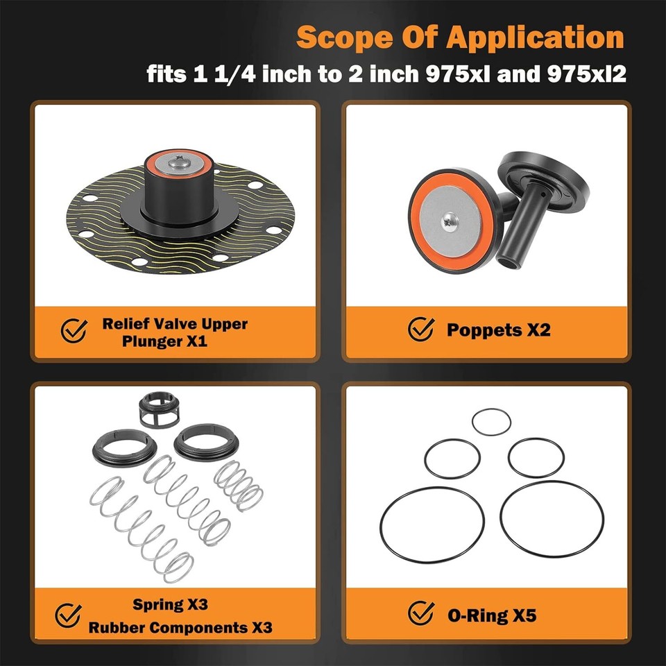1-1/4”-2” Complete Repair Kit Replaces for Wilkins 975XL 975XL2 | eBay