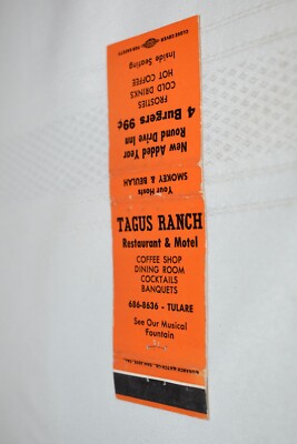 Tagus Ranch Restaurant and Motel 20 Front Strike Matchbook Cover | eBay