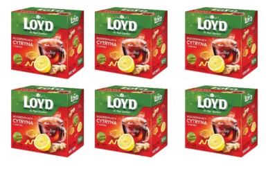 6x LOYD Ginger Lemon & Honey Flavored Fruit Tea Silk Pyramid Bags 20 ...