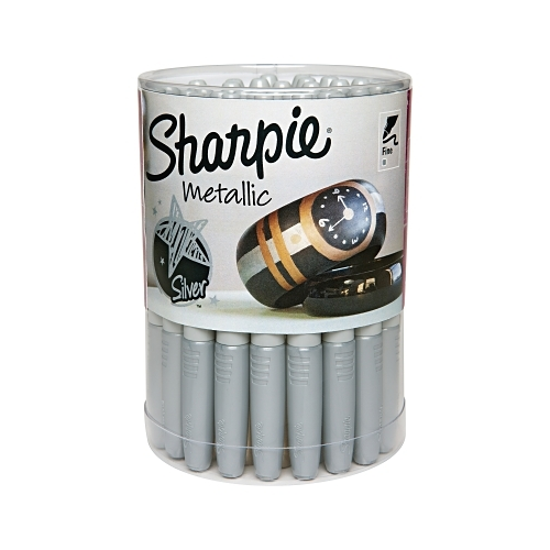Sharpie Metallic Permanent Marker, Silver, Fine Tip, 36 Ea/Bx - 36 per ...