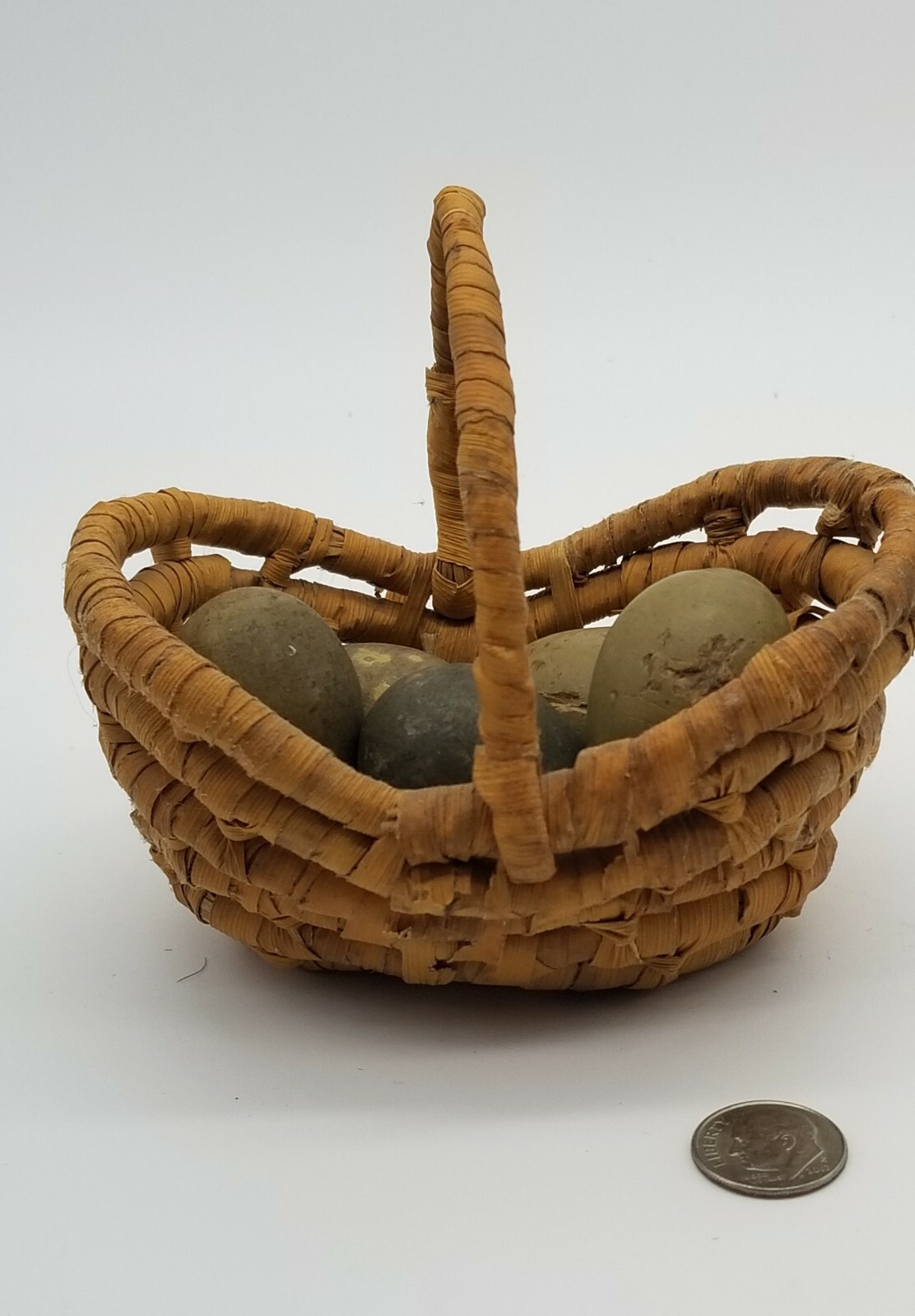 Vintage Miniature Primitive Gathering Basket | eBay