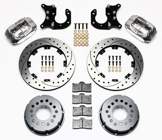 WILWOOD DISC BRAKE KIT,REAR,BIG FORD AXLE FLANGES,12.19" DRILLED ROTORS ...