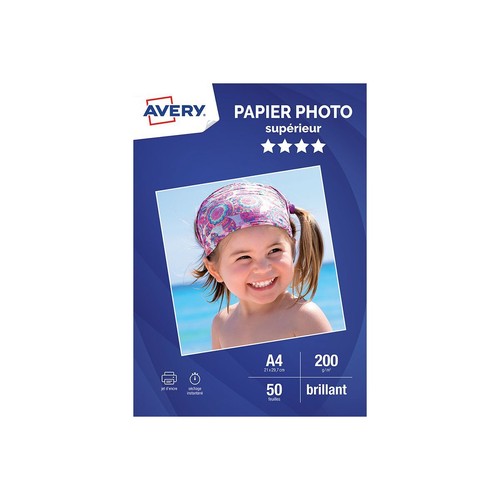 Papier photo AVERY 50 Photos brillantes A4 200g/m² | eBay