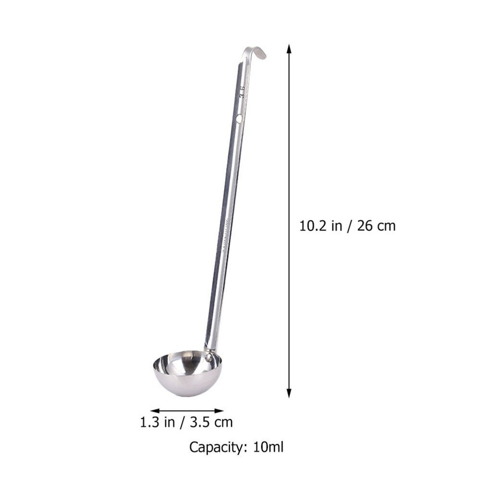 2 Pcs Soup Ladle Set Long Handle Measuring Spoon Ladles Serving Metal ...