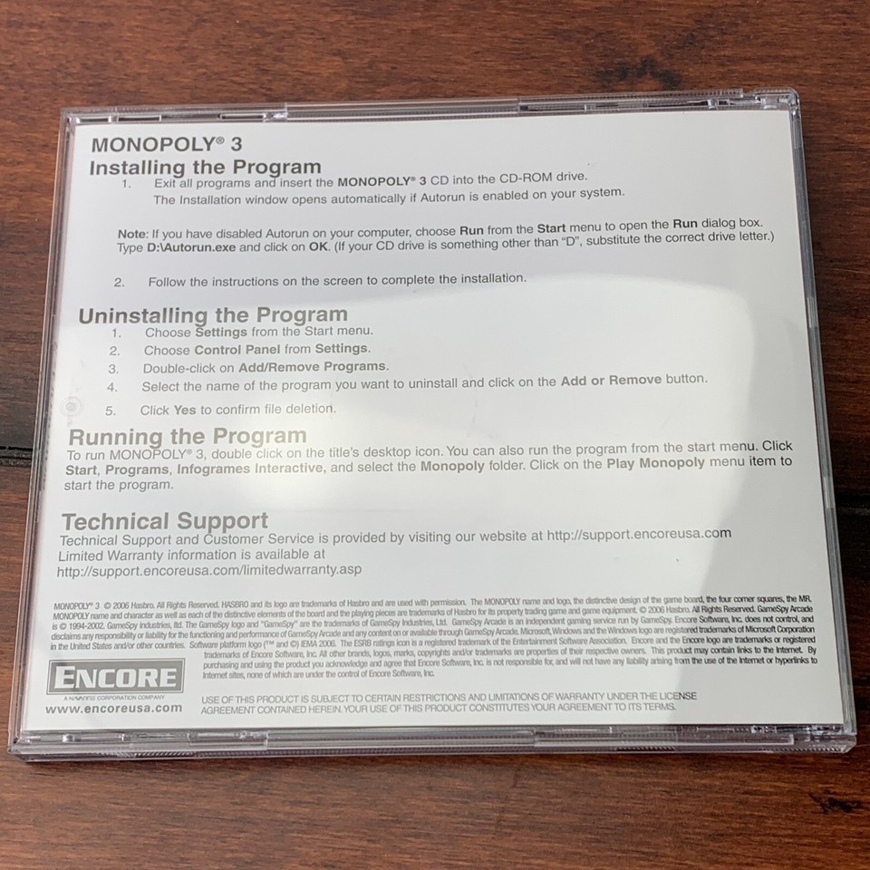 Monopoly PC CD-ROM Game 2006 Encore Jewel Case | eBay