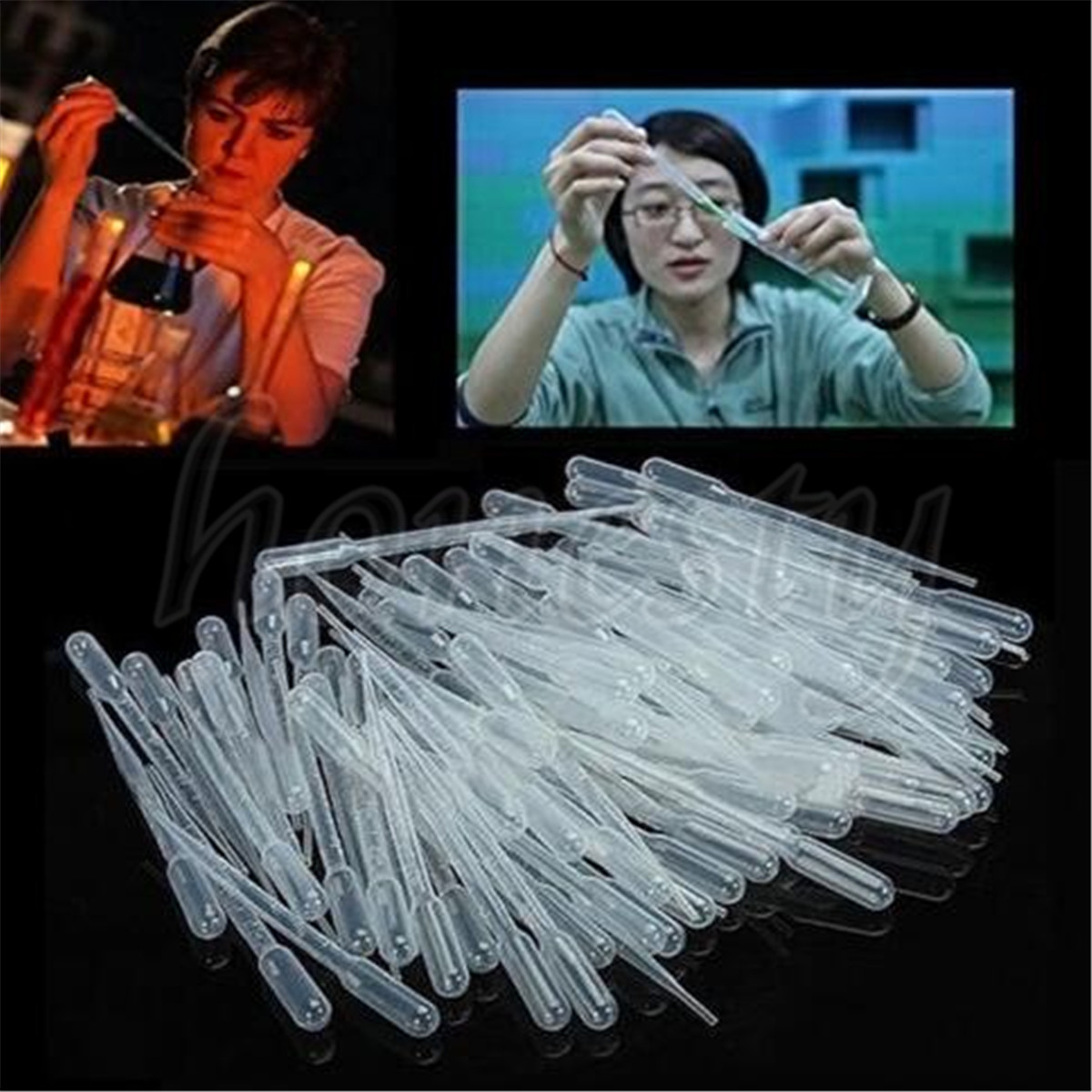 1/2/3/5/10ml Disposable Plastic Eye Dropper Set Transfer Lab Graduated ...