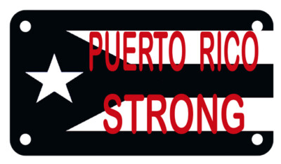 Puerto Rico Flag PR STRONG 4" X 7" Motorcycle License Plate Black ...