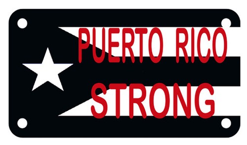 Puerto Rico Flag PR STRONG 4" X 7" Motorcycle License Plate Black ...